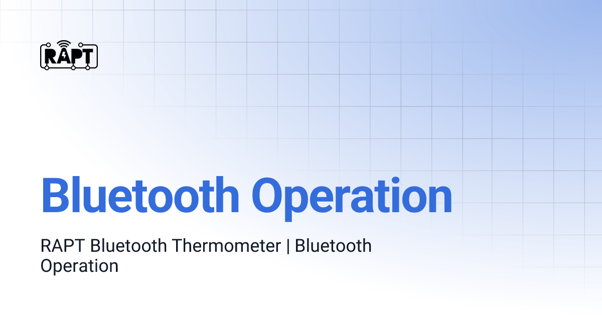 Bluetooth Operation | KegLand RAPT Portal Help
