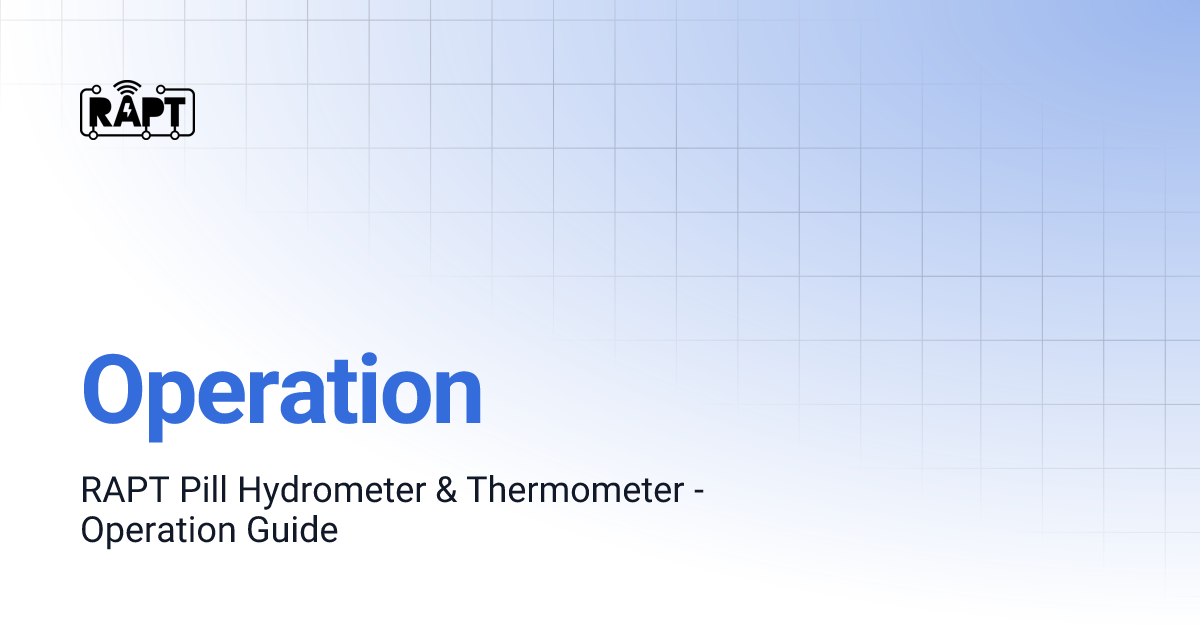 Operation | KegLand RAPT Portal Help